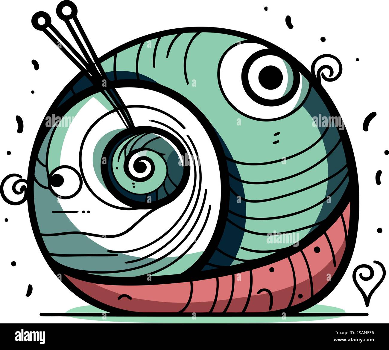 Cartoon snail. Vector illustration of a snail. Hand drawn snail Stock ...