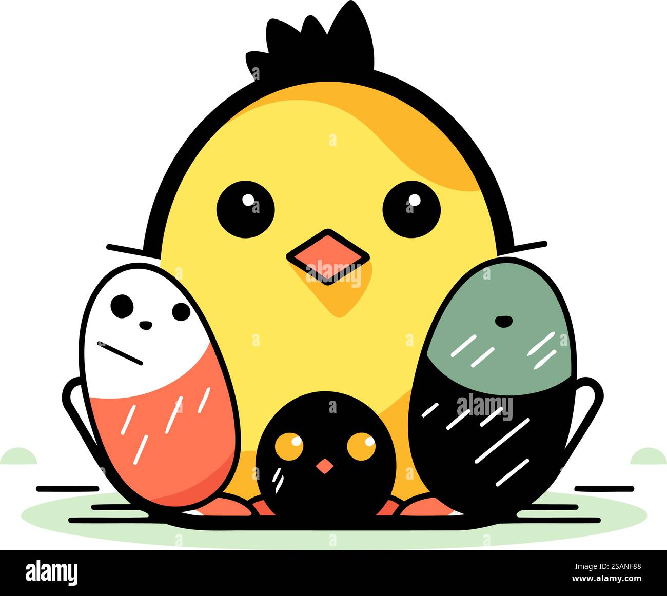 Chick And Egg Vector Illustration Cute Chick And Egg Stock Vector Image And Art Alamy