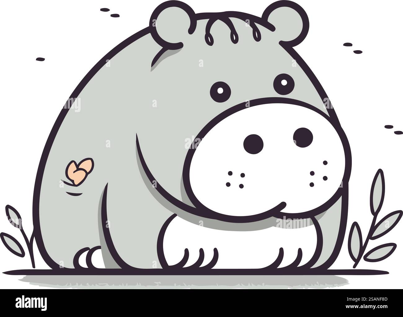 Hippopotamus. Cute cartoon animal. Vector illustration Stock Vector ...