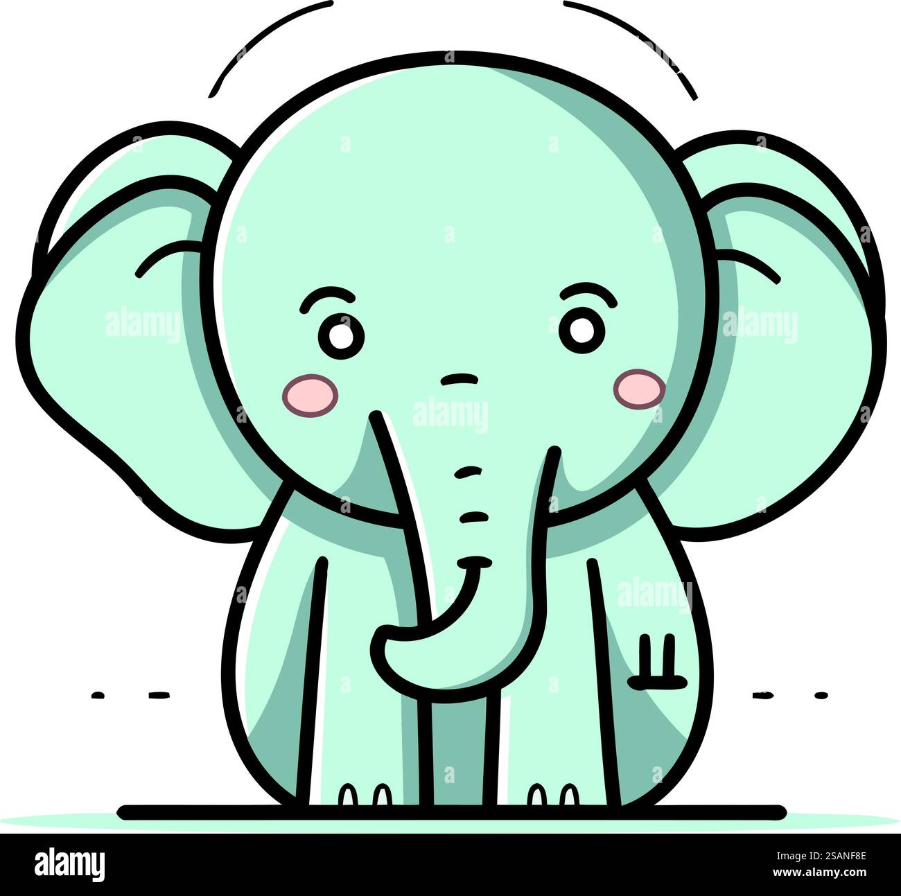 Cute Cartoon Elephant Character Vector Illustration. Cute Animal ...