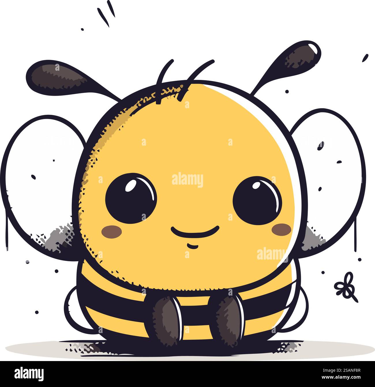 Cute cartoon bee. Vector illustration. Isolated on white background ...