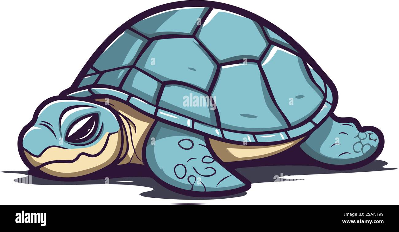 Cartoon turtle isolated on white background. Vector illustration for ...