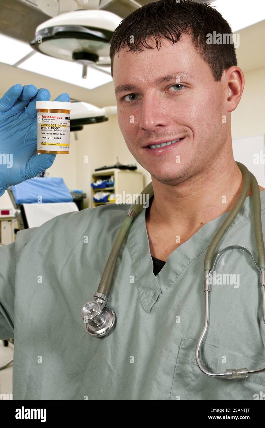 The human doctor and the concept of laughter is the best medicine Stock ...