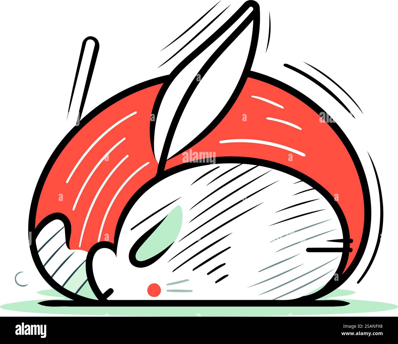 Vector illustration of a rabbit. Isolated on a white background Stock ...