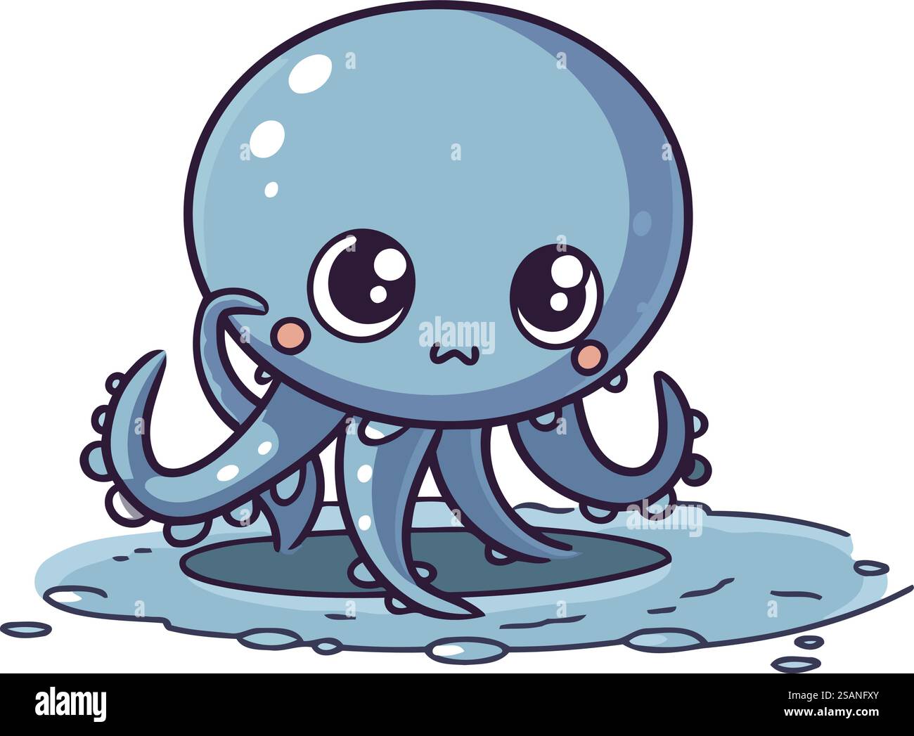 Cute cartoon octopus. Vector illustration isolated on white background ...