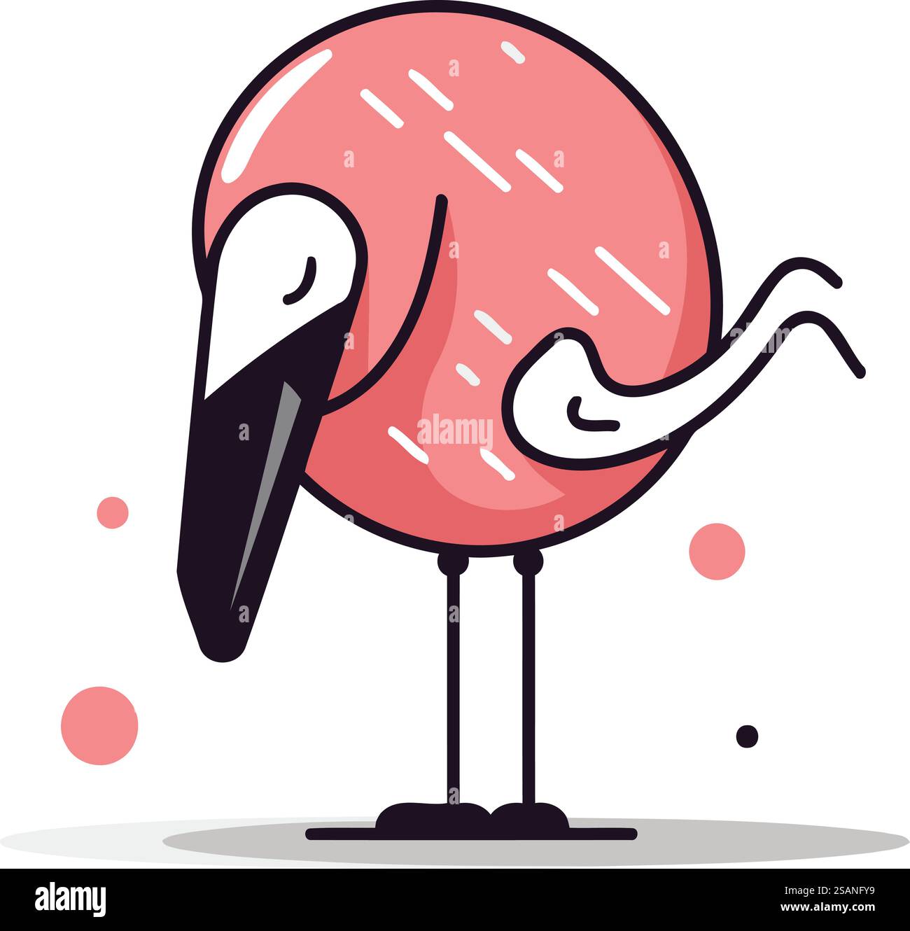 Flamingo vector illustration. Flamingo flat style. Bird character Stock ...