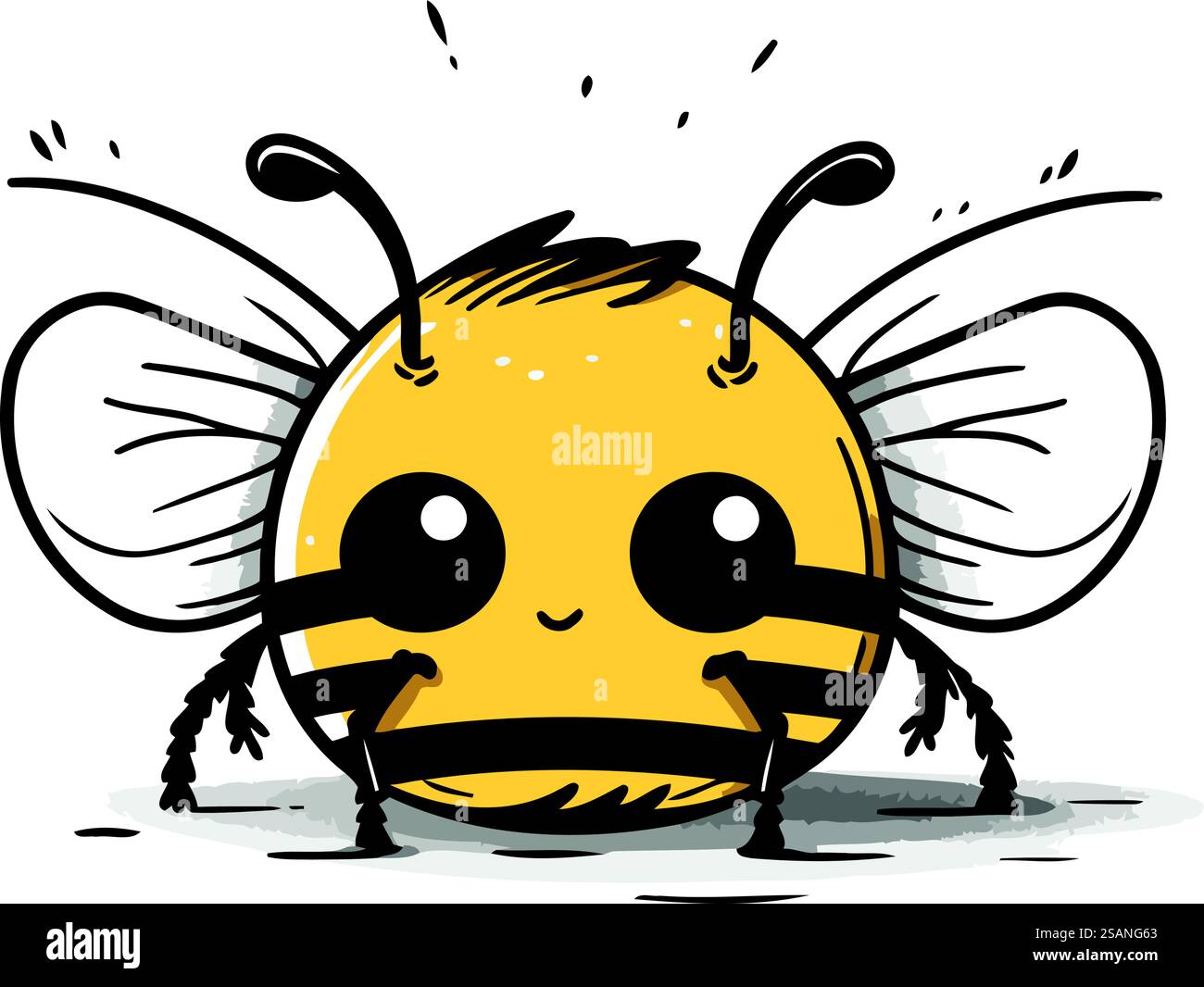 Cute cartoon bee. Vector illustration isolated on a white background ...