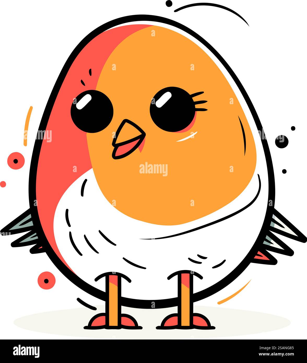 Cute little chick. Hand drawn vector illustration in cartoon style ...