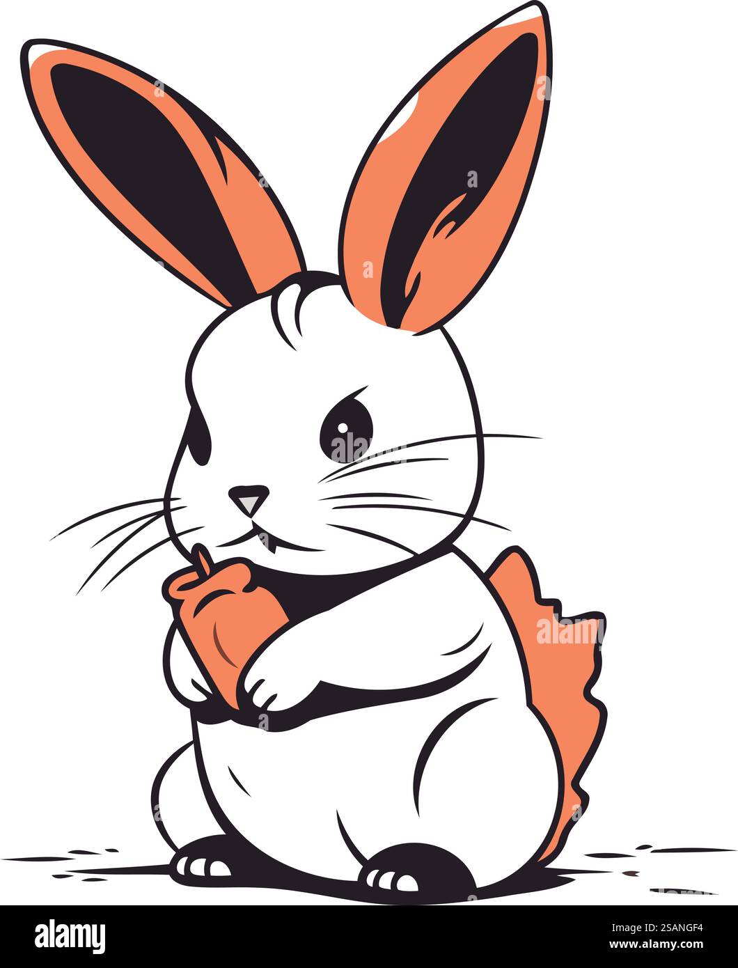 Rabbit with a carrot. Vector illustration on a white background Stock ...