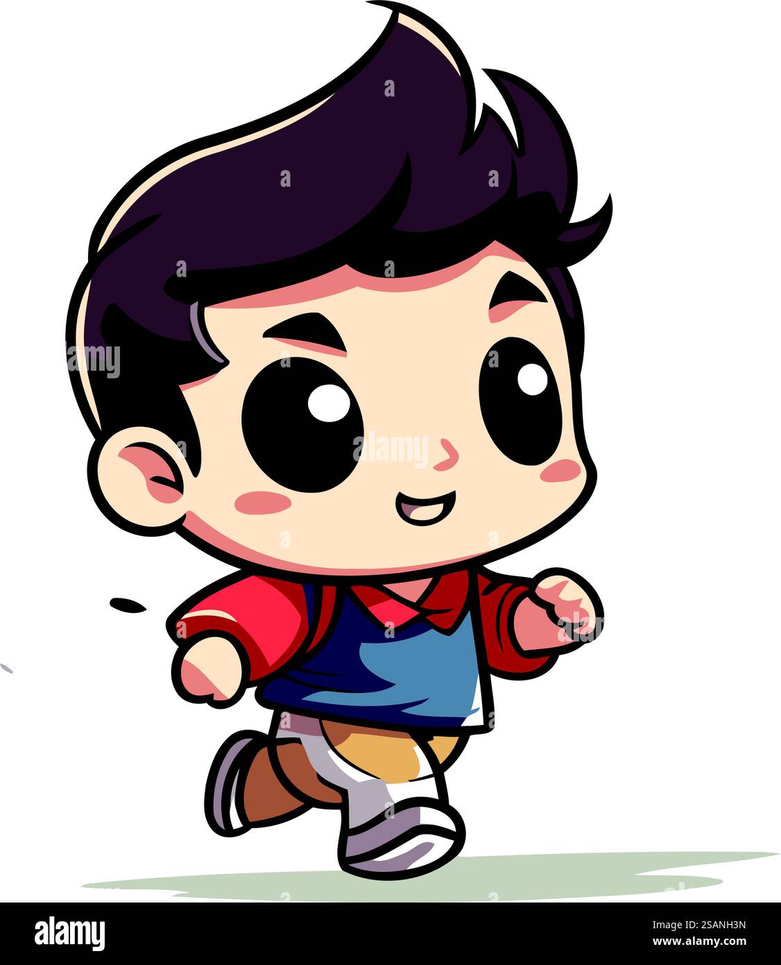 Boy running Cute Cartoon Vector Illustration Stock Vector Image & Art ...