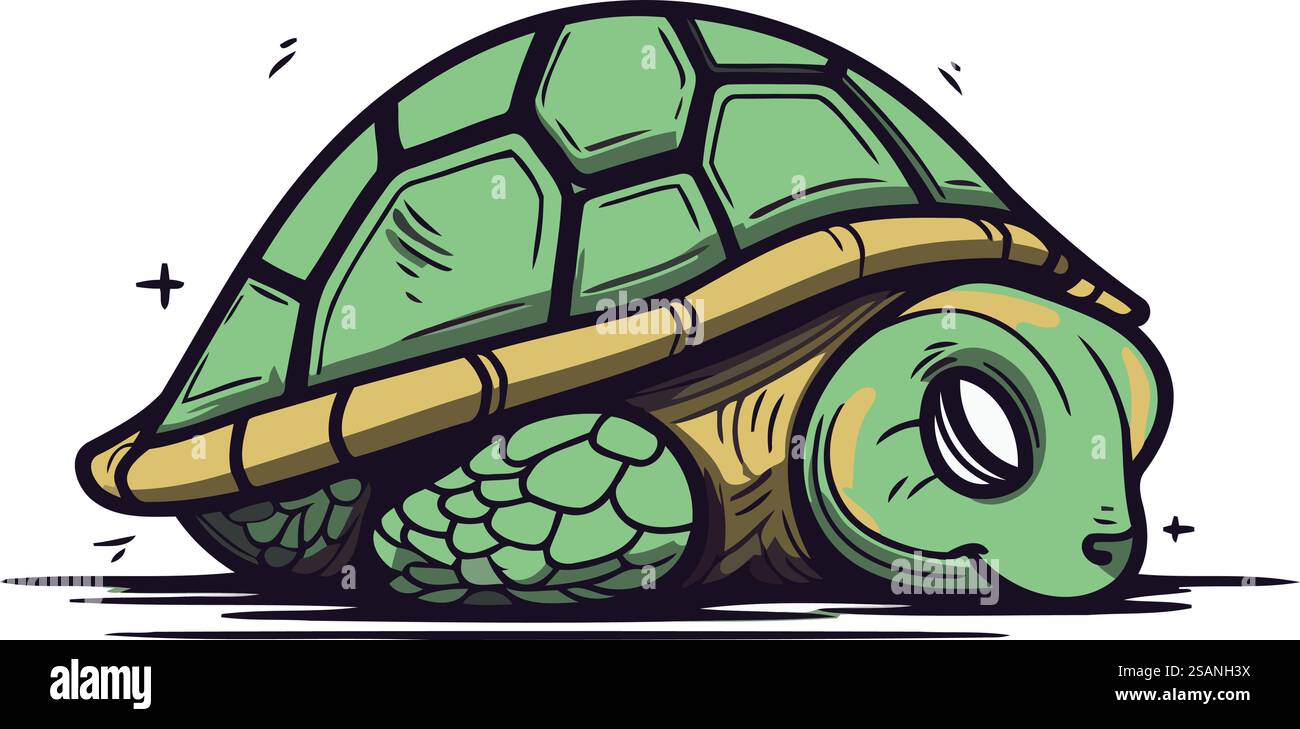 Tortoise sketch isolated on white background. Hand drawn vector ...