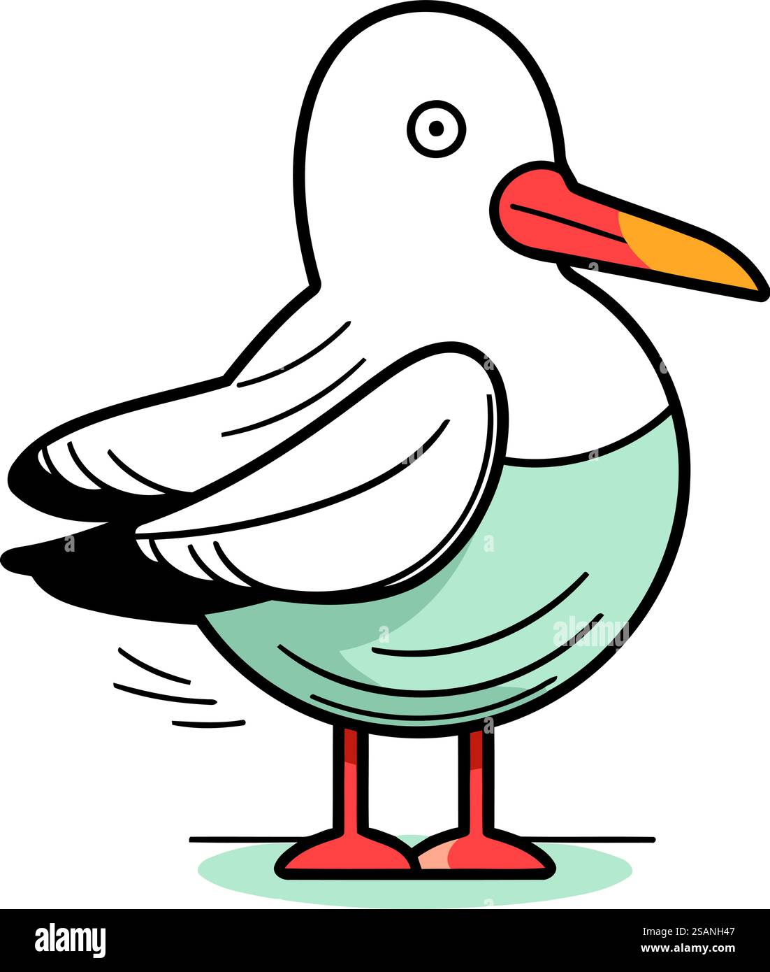Seagull cartoon. Vector illustration. Isolated on white background ...