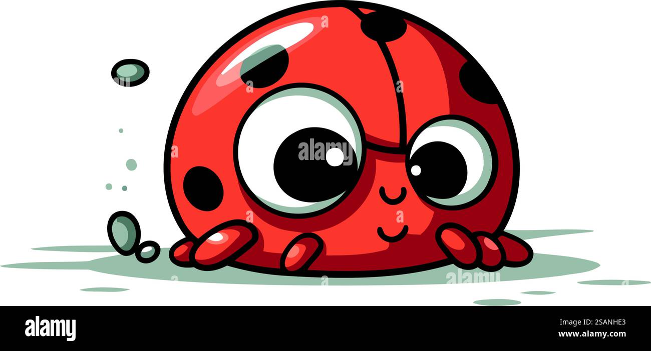 Cartoon ladybug. Vector illustration isolated on a white background ...