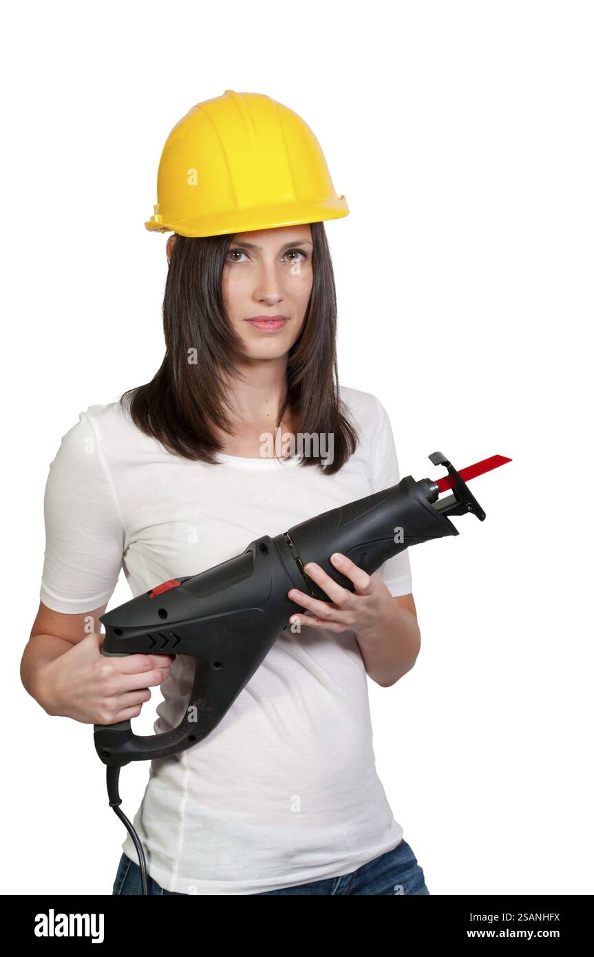 A Female Construction Worker on a job site Stock Photo - Alamy