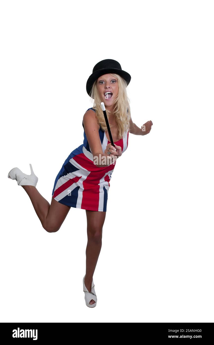 A beautiful young actress dancer wearing a top hat Stock Photo - Alamy