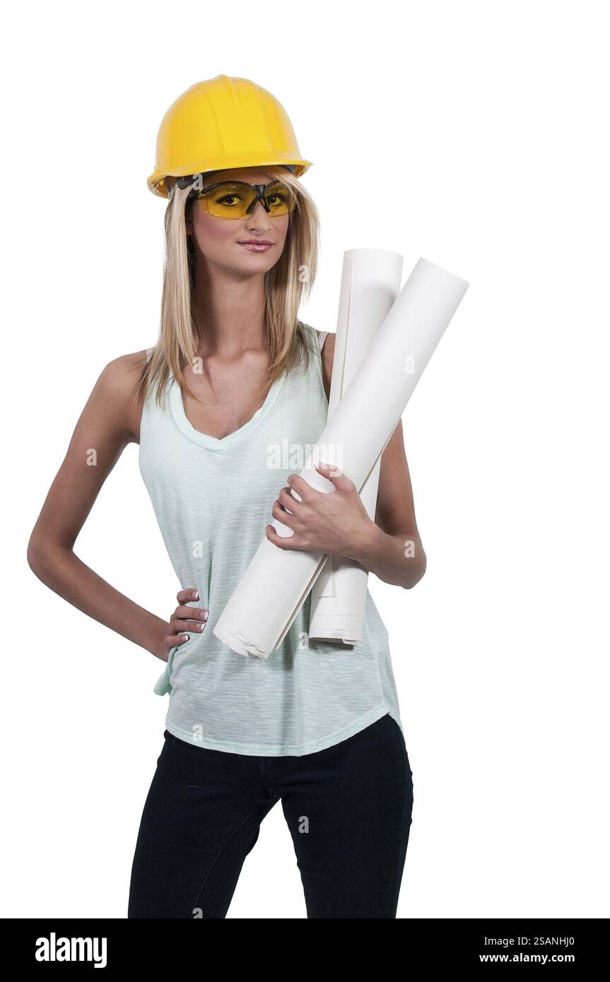 Construction workers woman on Cut Out Stock Images & Pictures - Alamy