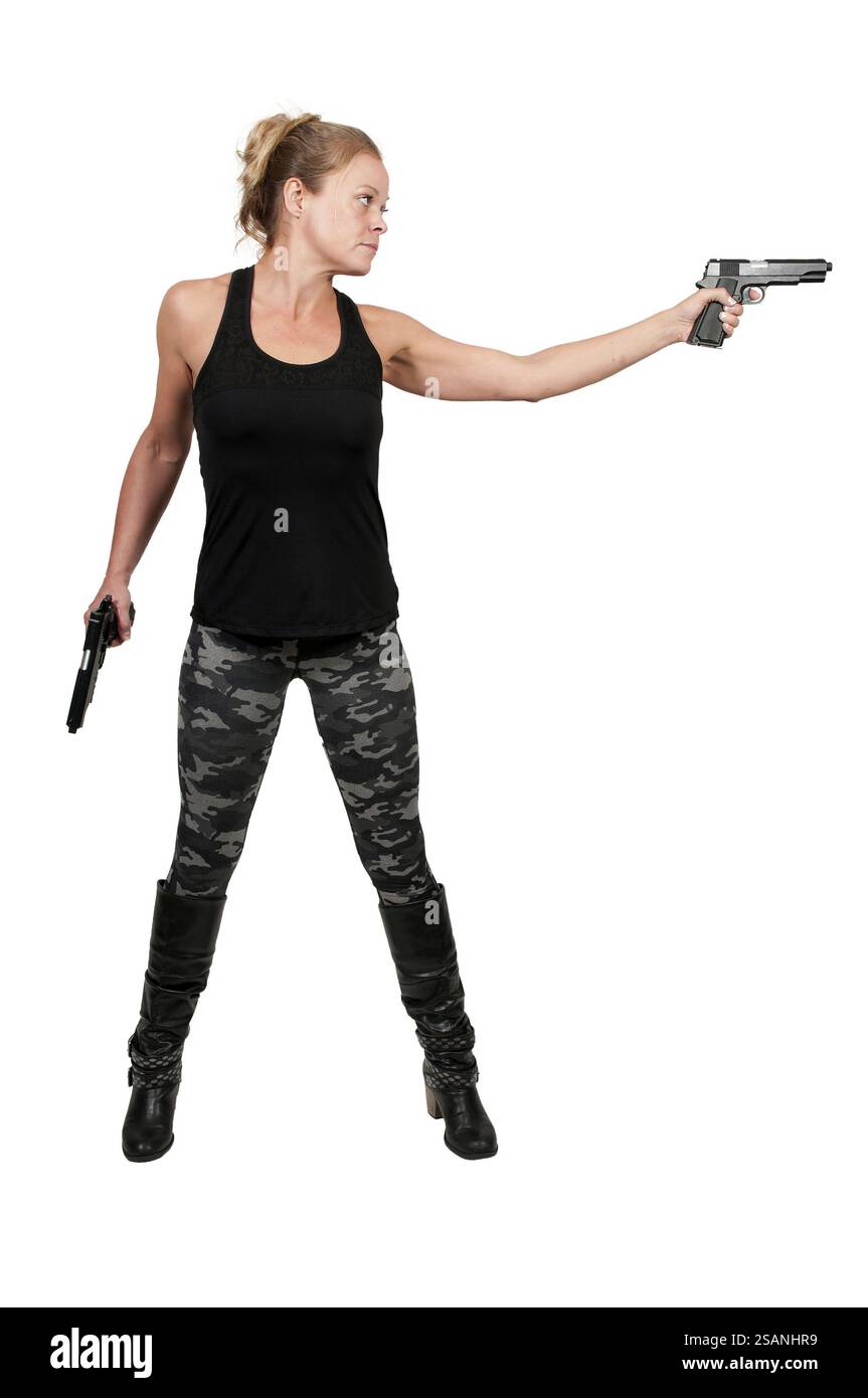 Women with gun hi-res stock photography and images - Alamy