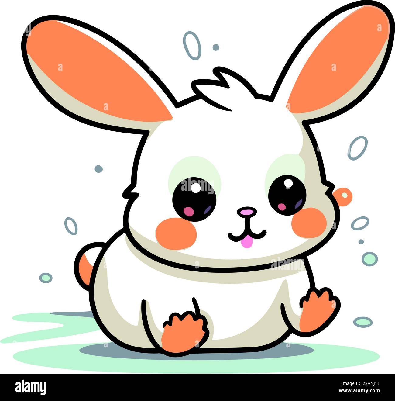 Cute cartoon bunny vector illustration. Cute white rabbit character ...