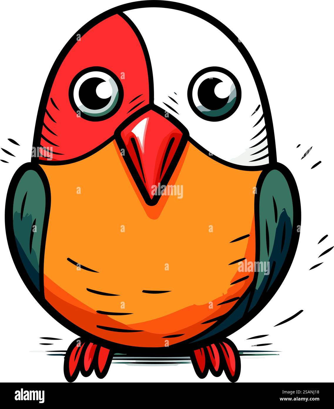 Cute cartoon little bird isolated on white background. Vector ...
