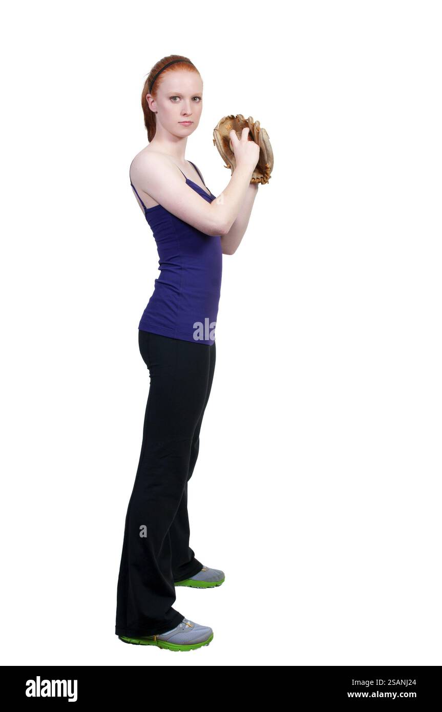 Female pitcher ready throw hi-res stock photography and images - Alamy