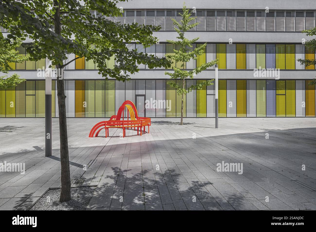 ADAC building with artwork, art in architecture, Munich, Upper Bavaria ...