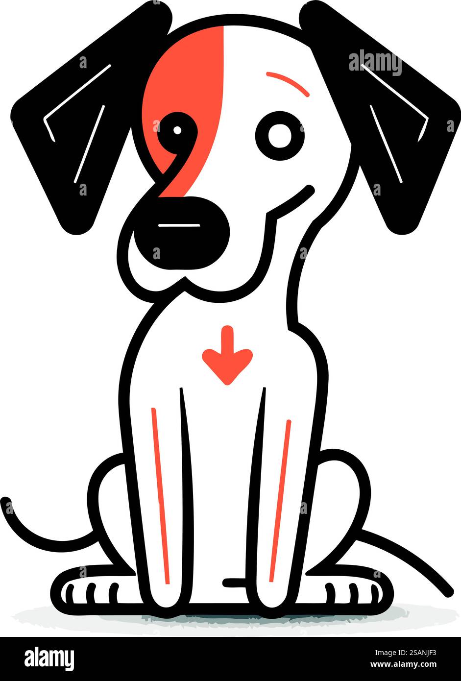 Dog vector illustration. Cute cartoon doggy character. Flat design ...