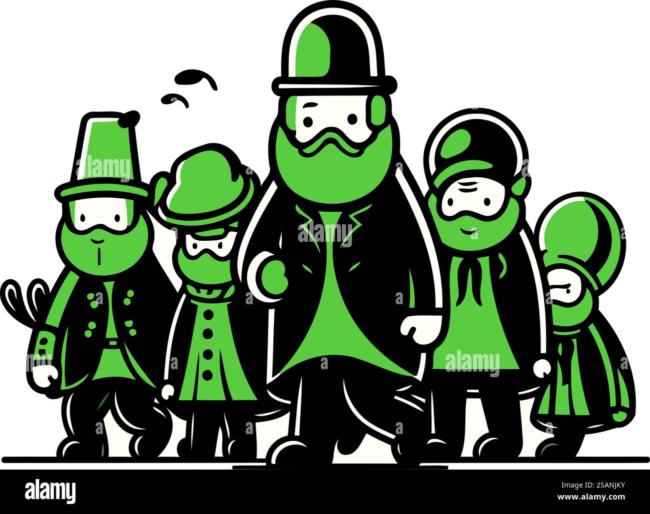 Happy Saint Patricks Day. Group of elves. Vector illustration Stock ...