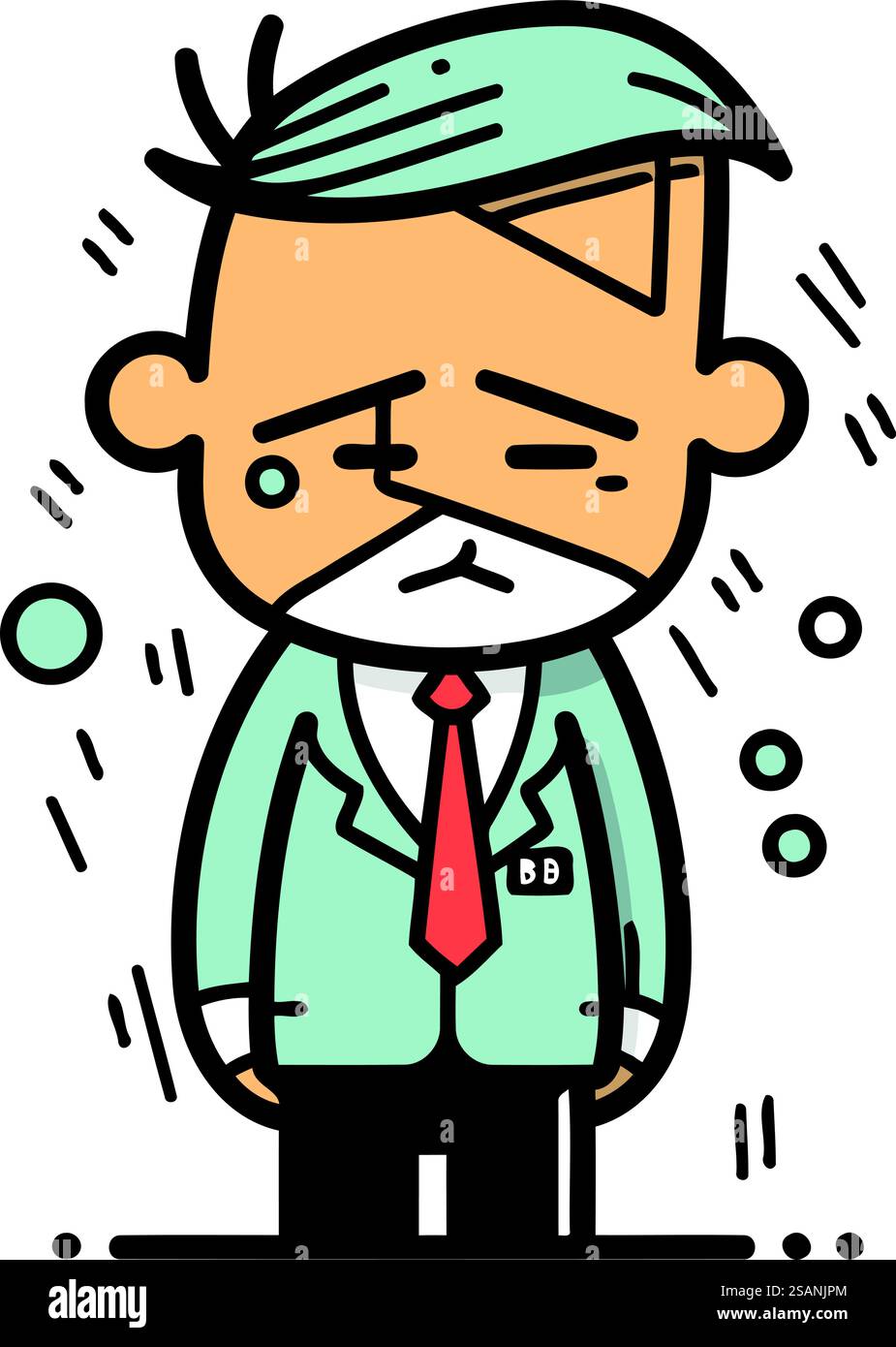 Character illustration design. Businessman sad cartoon.eps10 vector ...