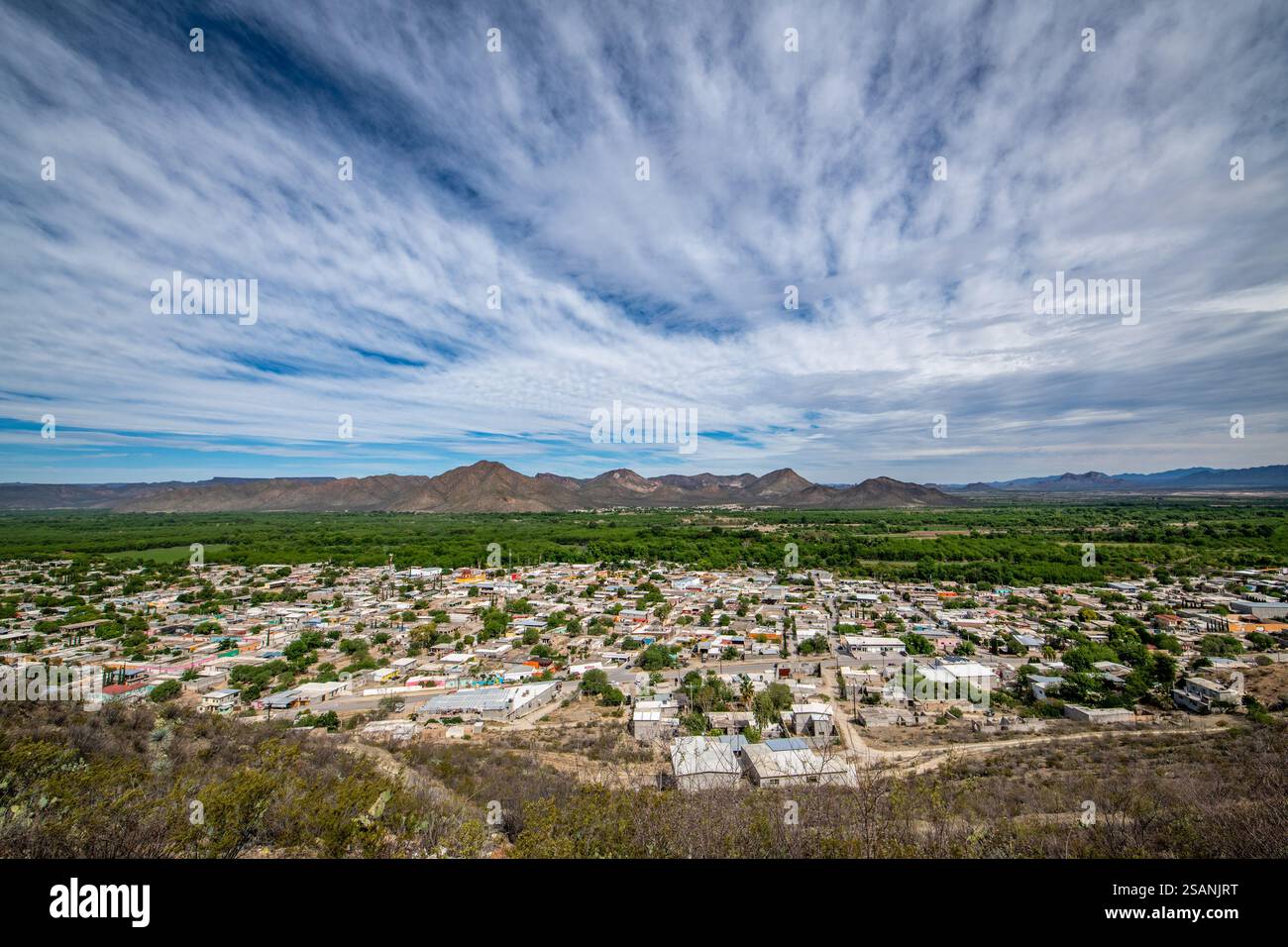 Aerial view of the city Nazas, Mexico Stock Photo - Alamy