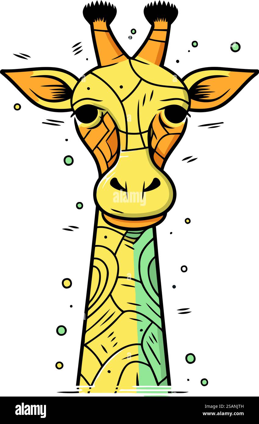 Giraffe head vector illustration. Hand drawn giraffe head Stock Vector ...