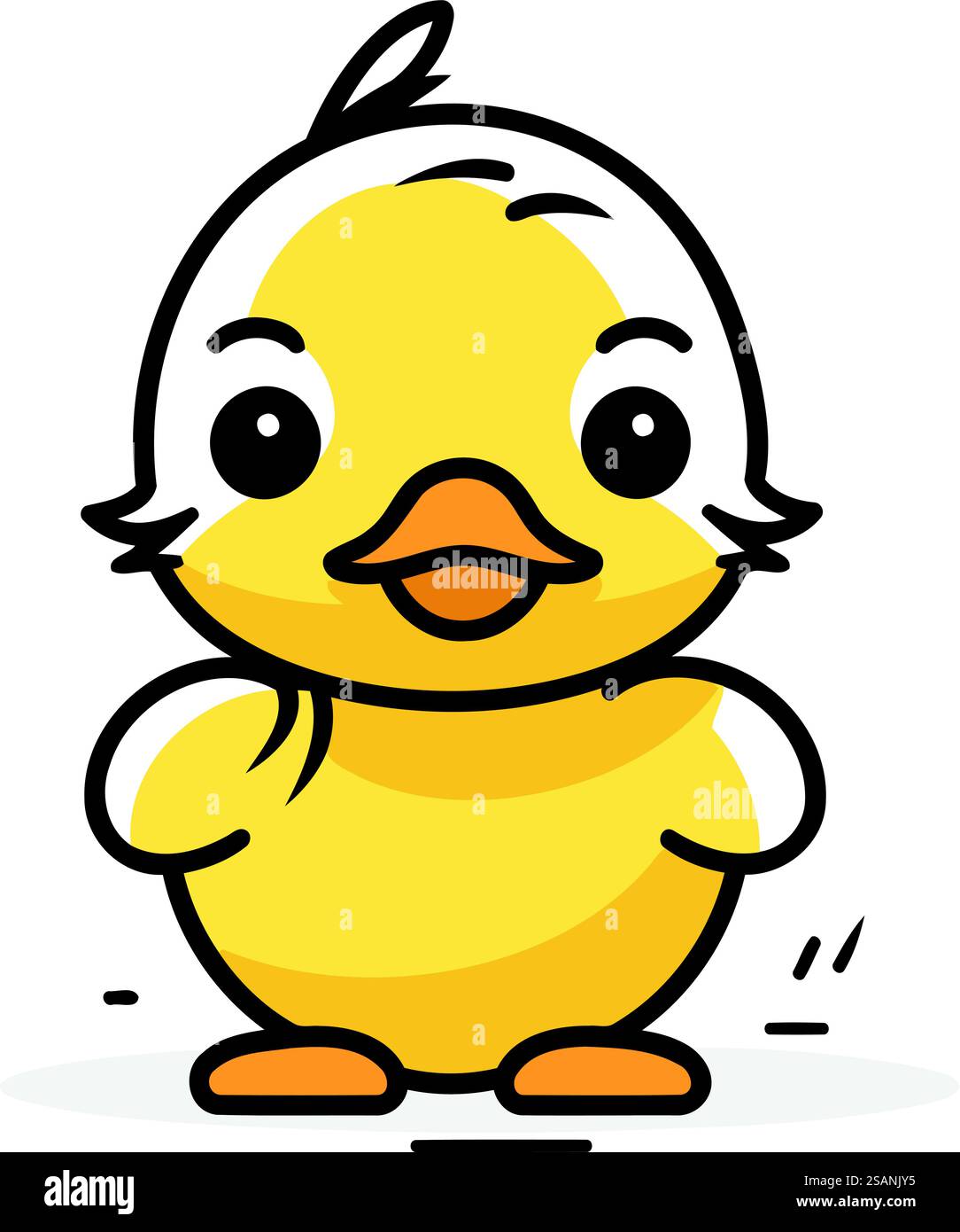 Cute cartoon chick. Vector illustration isolated on a white background ...
