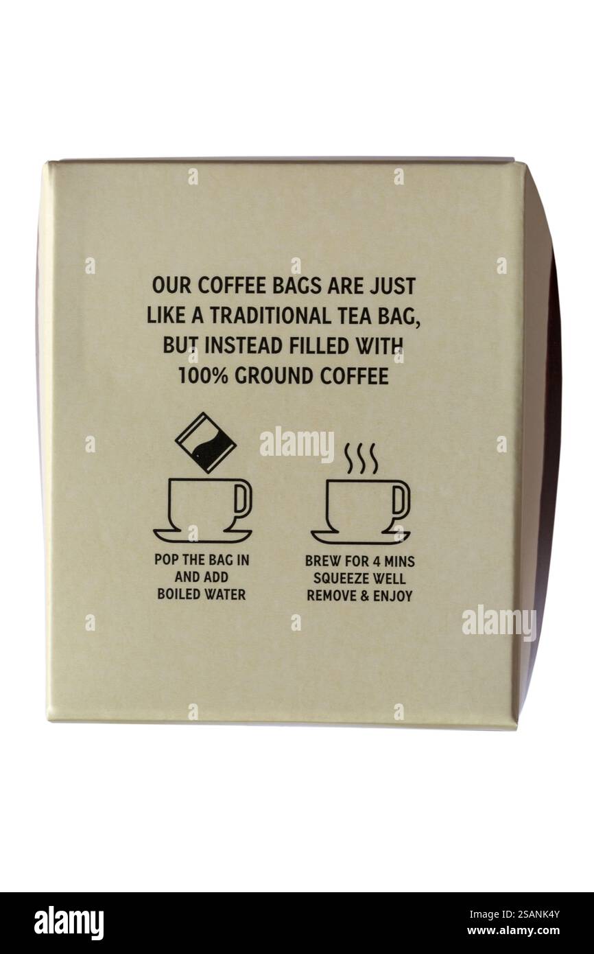 Our coffee bags ae just like a traditional tea bag hi-res stock ...