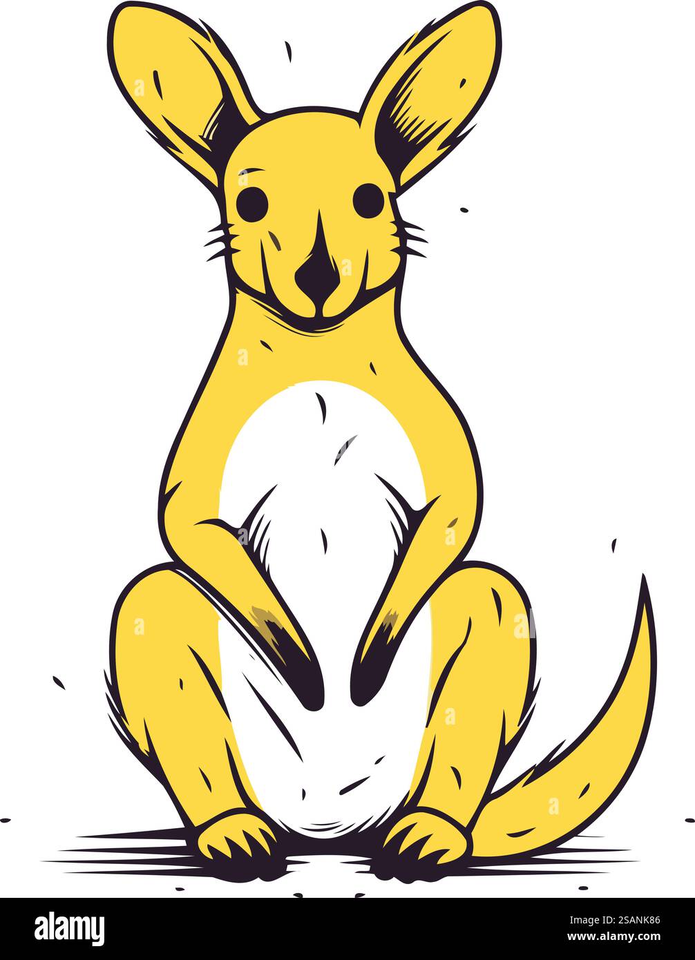Kangaroo sitting. sketch for your design. Vector illustration Stock ...