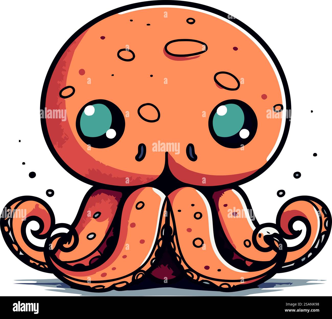 Cute cartoon octopus. Vector illustration isolated on white background ...