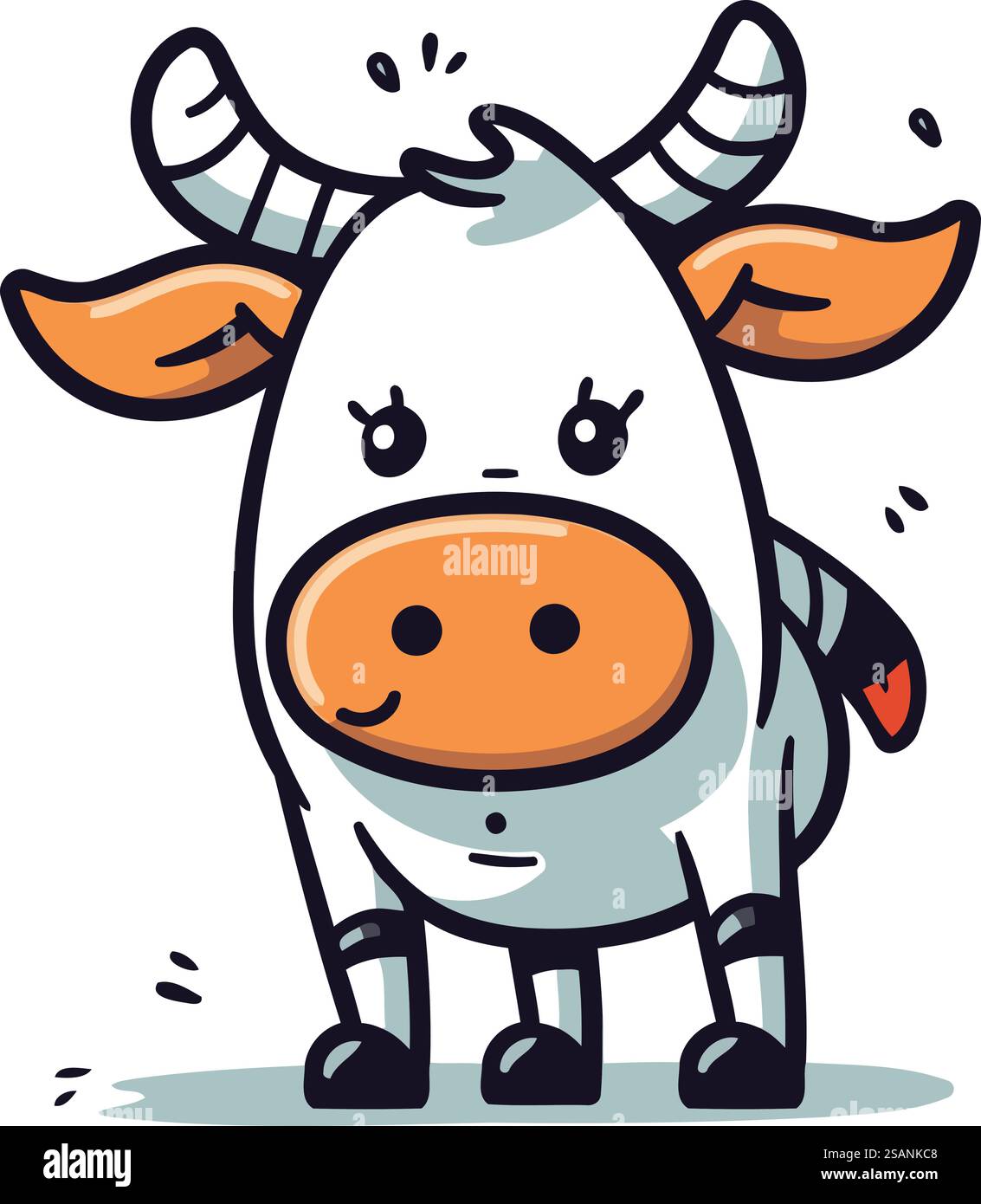 Vector illustration of Cute cartoon cow. Isolated on white background ...