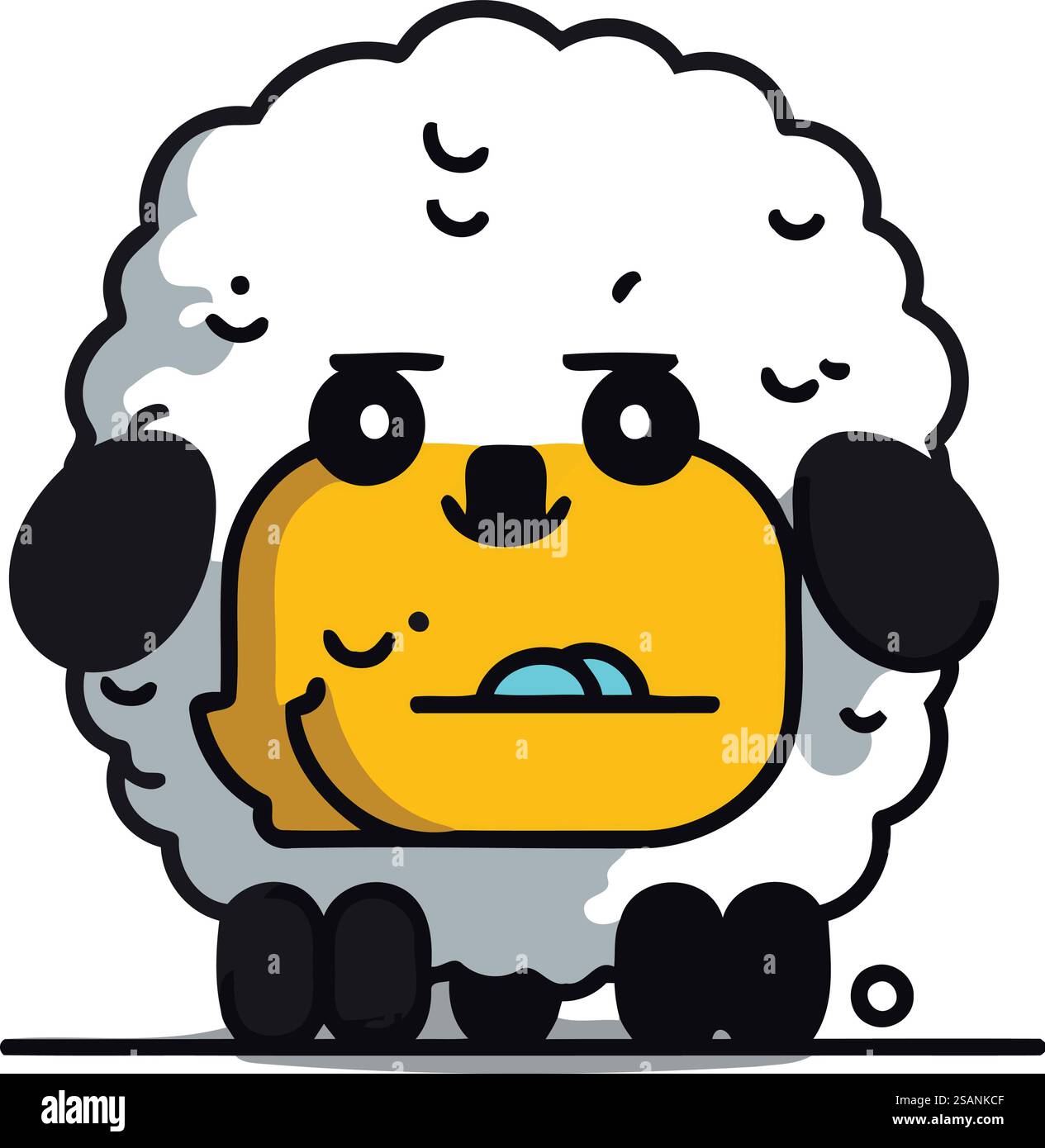 Cute Sheep Cartoon Character Mascot Character Vector Illustration Stock ...