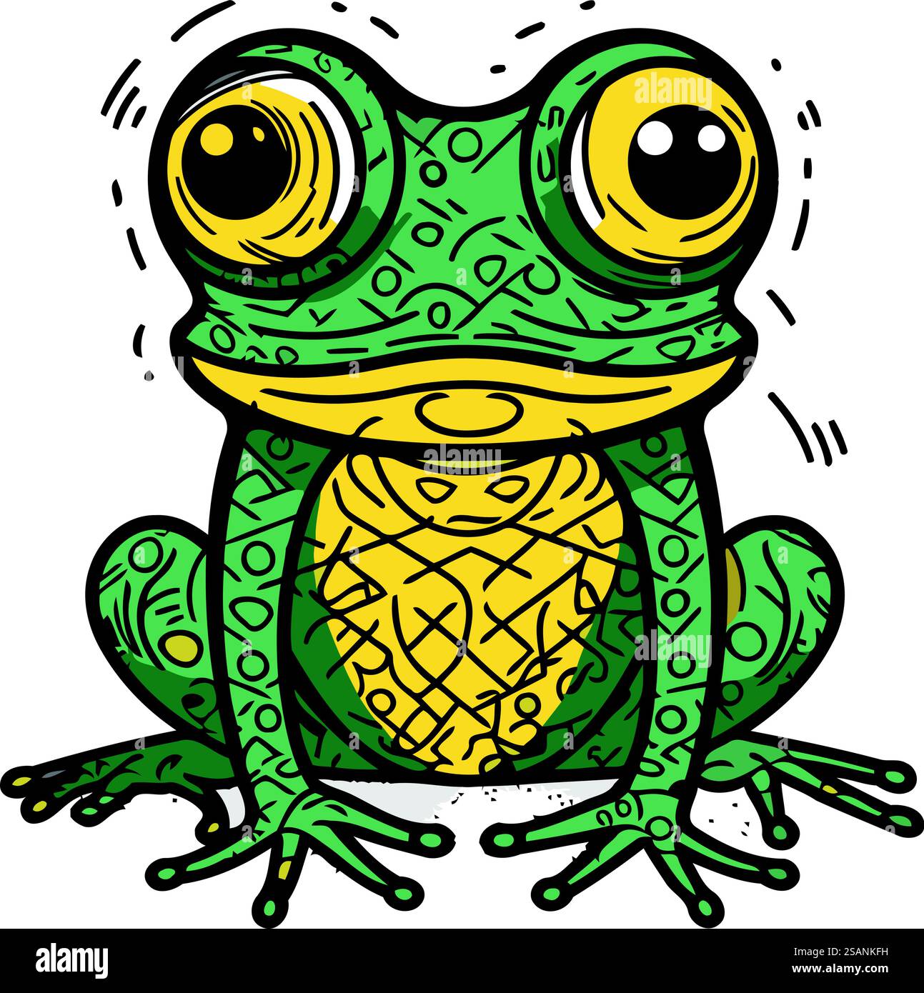 Frog. Vector illustration of a frog with a pattern on his body Stock ...
