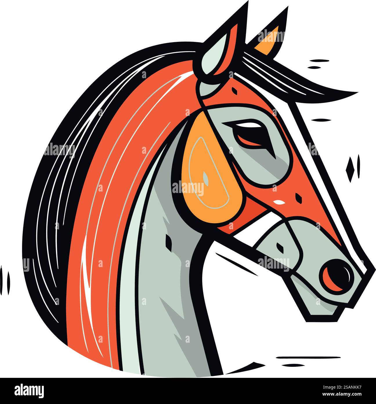 Horse head. Vector illustration. Isolated on white background Stock ...