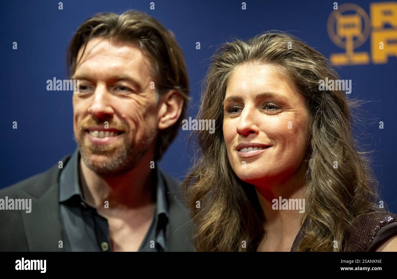 HILVERSUM - Mattie Valk and Marieke Elzinga on the carpet prior to the ...