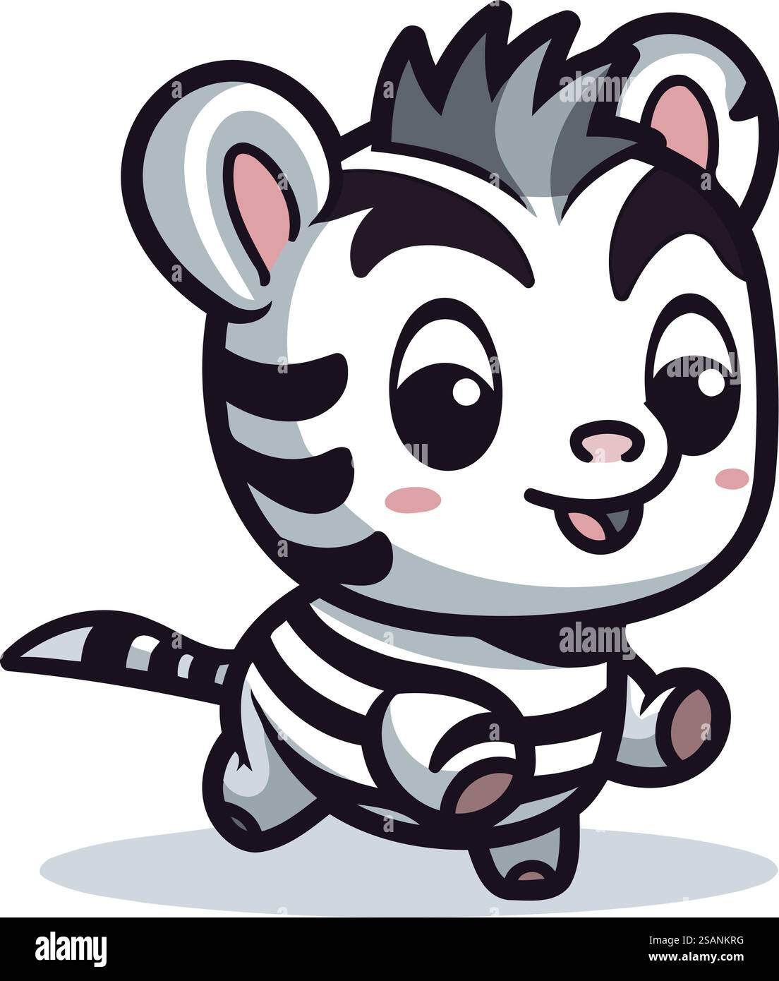 Cute Zebra Cartoon Mascot Character Vector Illustration Stock Vector ...