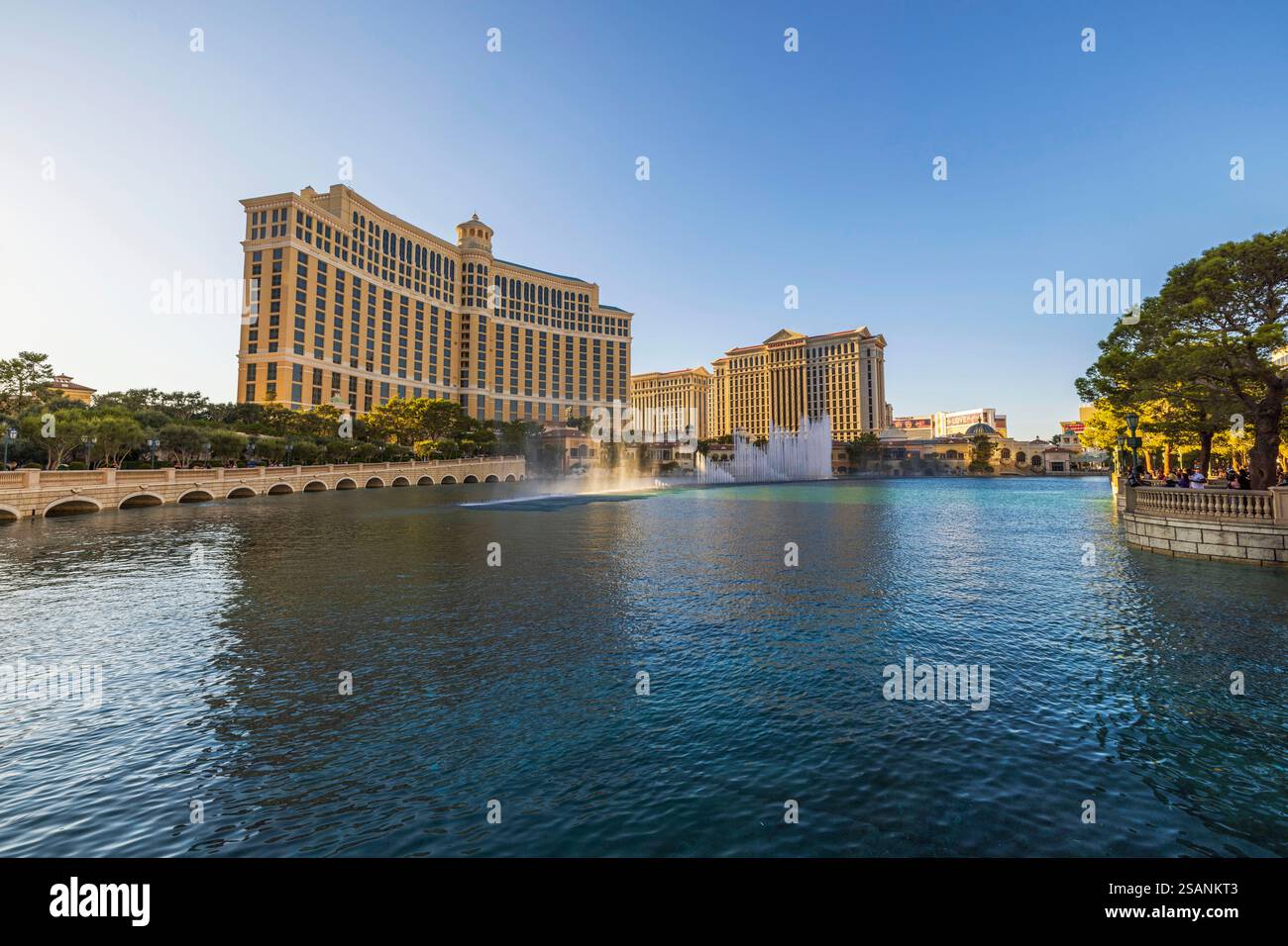 Fountains of Bellagio performing daytime water show in Las Vegas. USA Stock Photo - Alamy