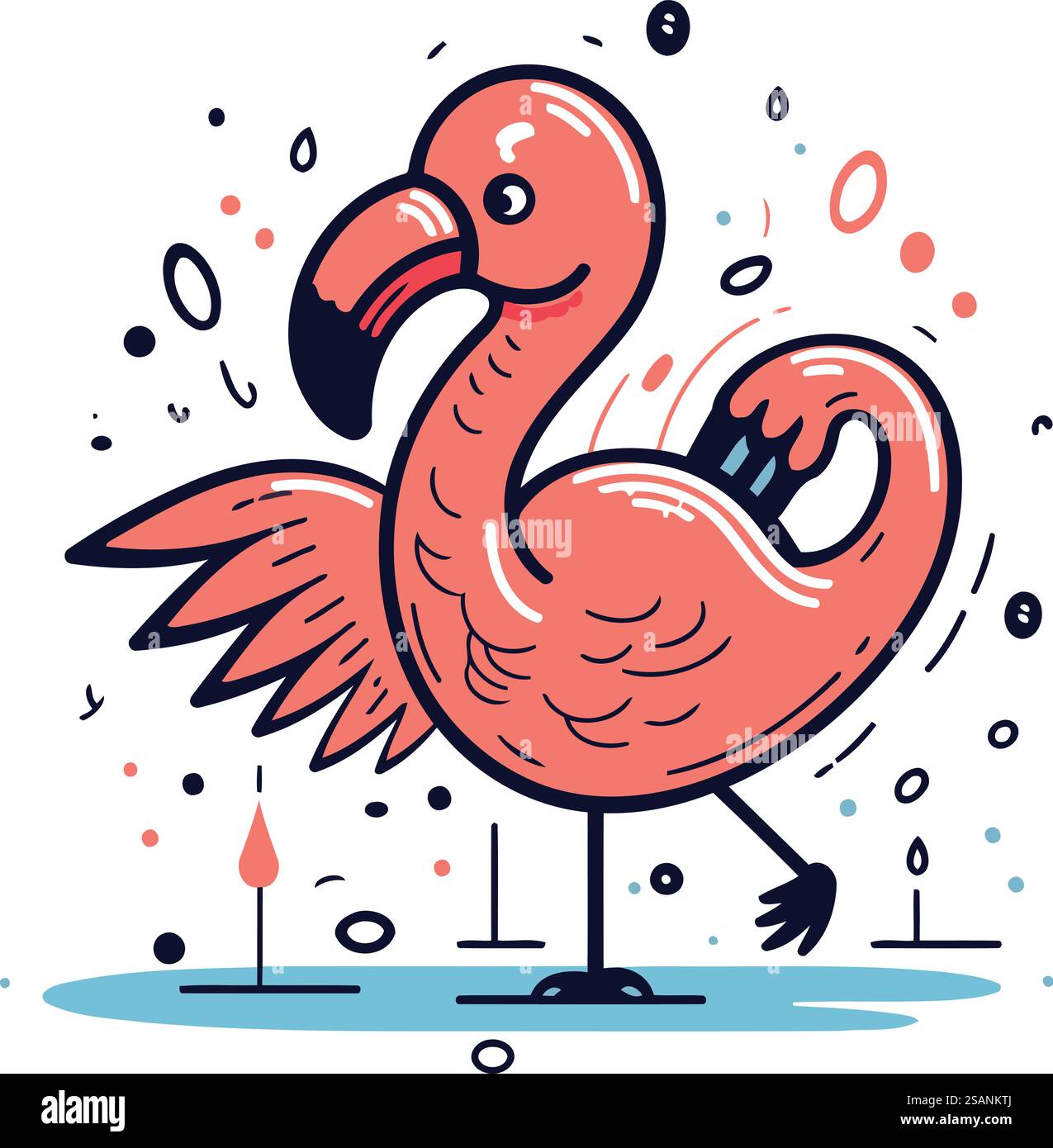 Flamingo vector illustration. Hand drawn doodle flamingo Stock Vector ...
