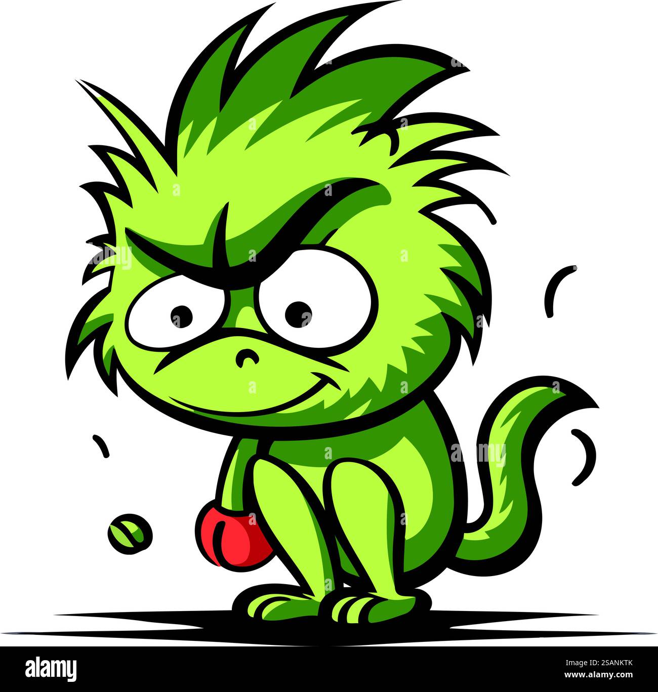 Cartoon angry monster. Vector illustration isolated on a white ...