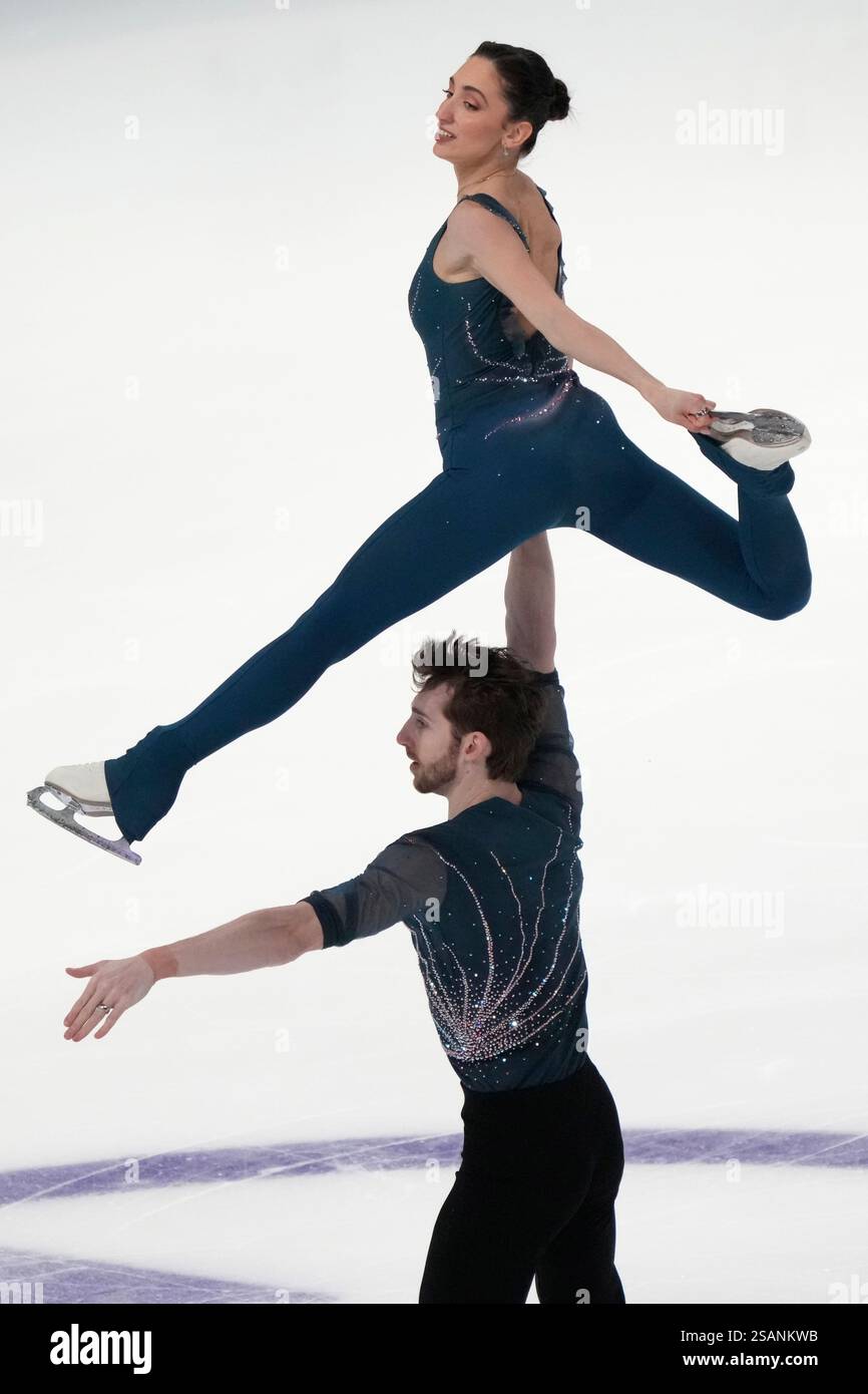 Sara Conti and Niccolo Macii of Italy perform in the pairs free skating ...