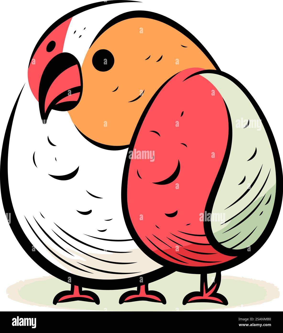 Cartoon illustration of a cute little bird. Vector clip art Stock ...