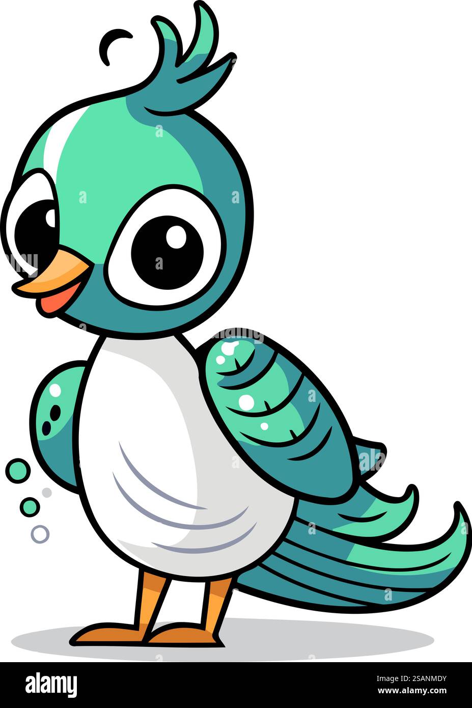 Cute bird character cartoon vector illustration. Bird on white ...