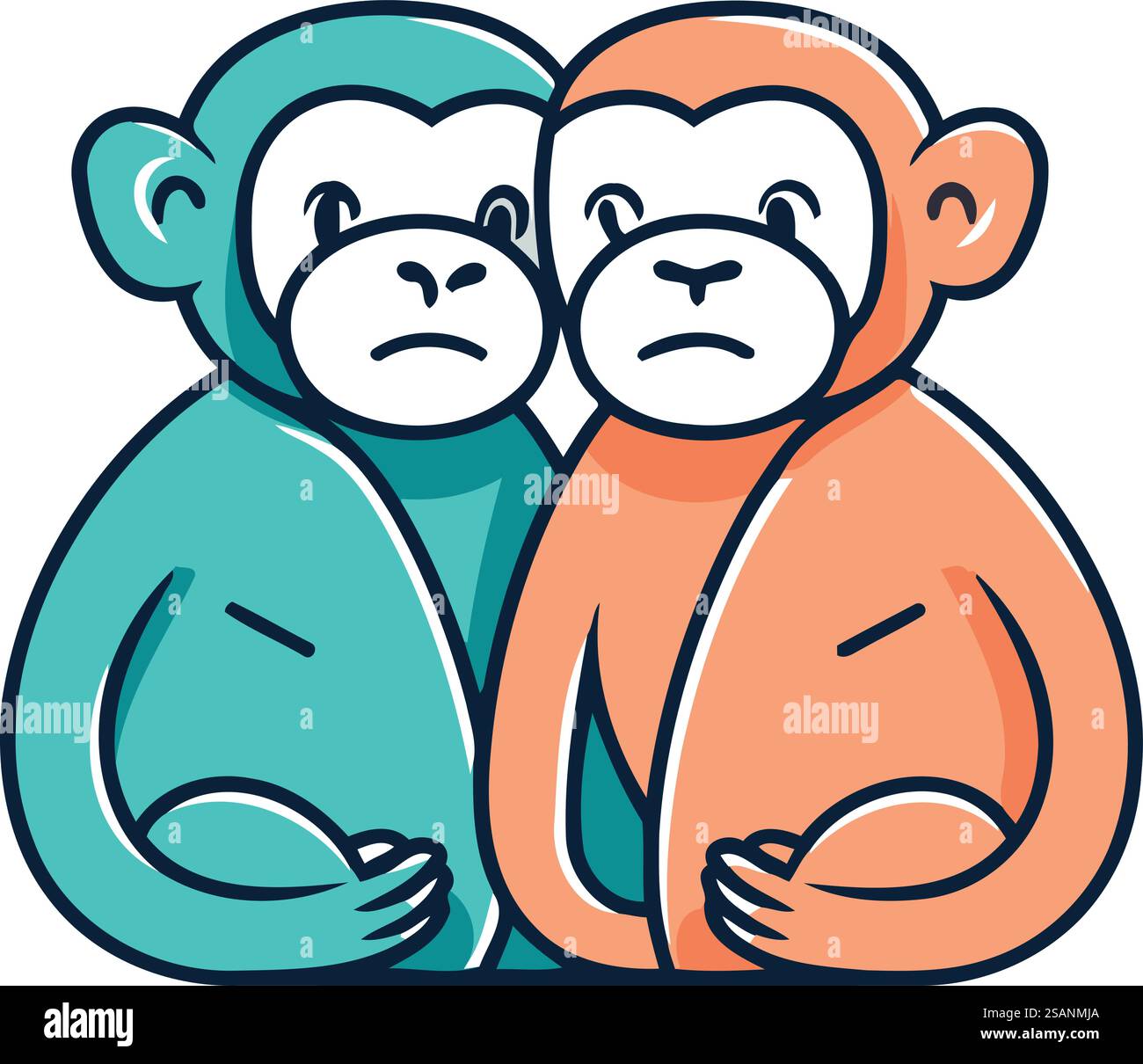 Monkey family flat icon. Vector illustration of a couple of monkeys Stock Vector Image & Art - Alamy