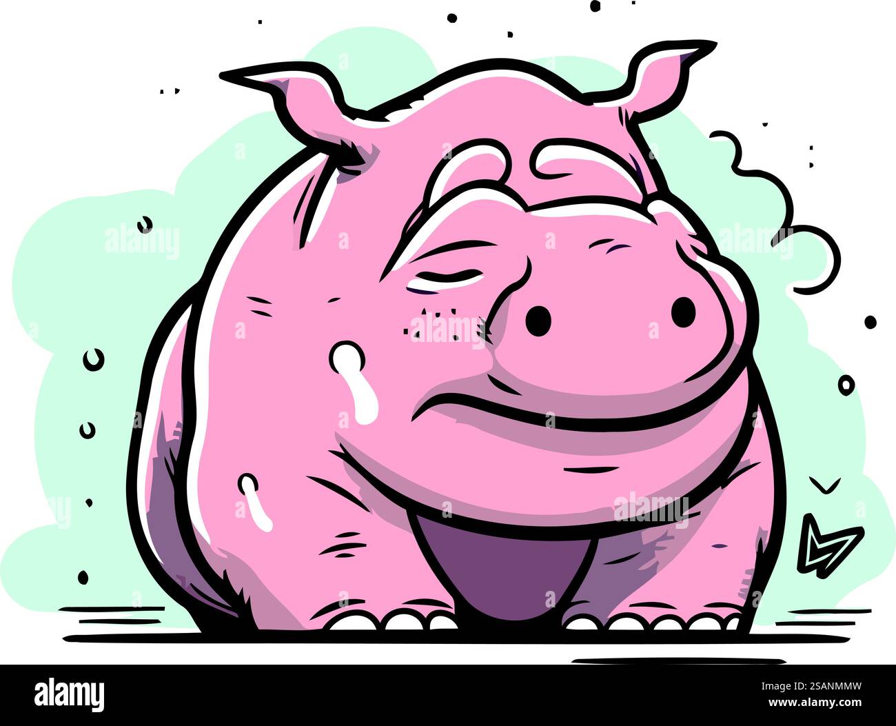 Hippopotamus. Cute cartoon animal. Vector illustration Stock Vector ...