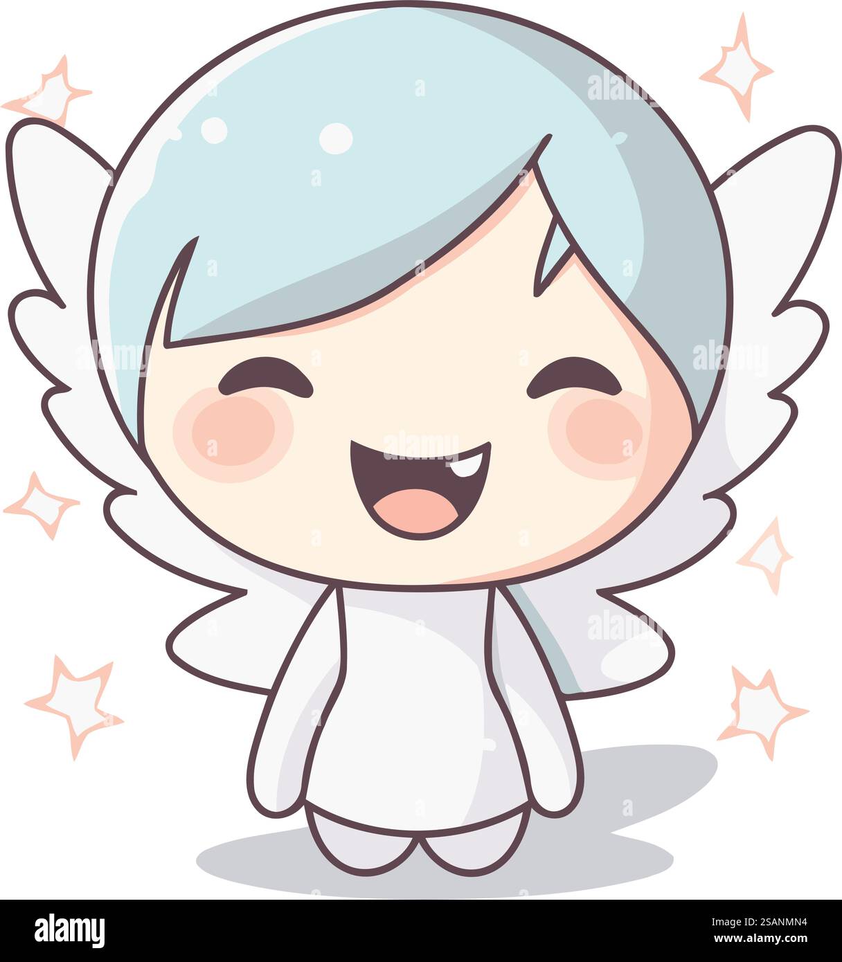 Cute angel character cartoon vector illustration. Cute angel vector ...
