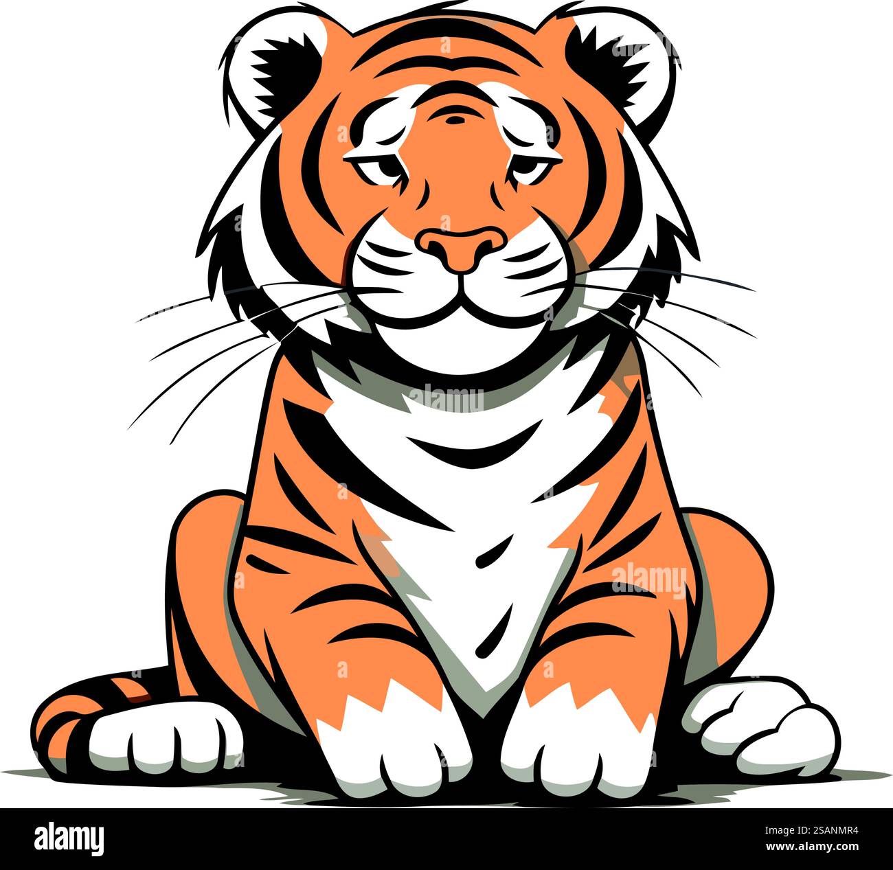 Tiger. Vector illustration. Isolated on a white background Stock Vector ...